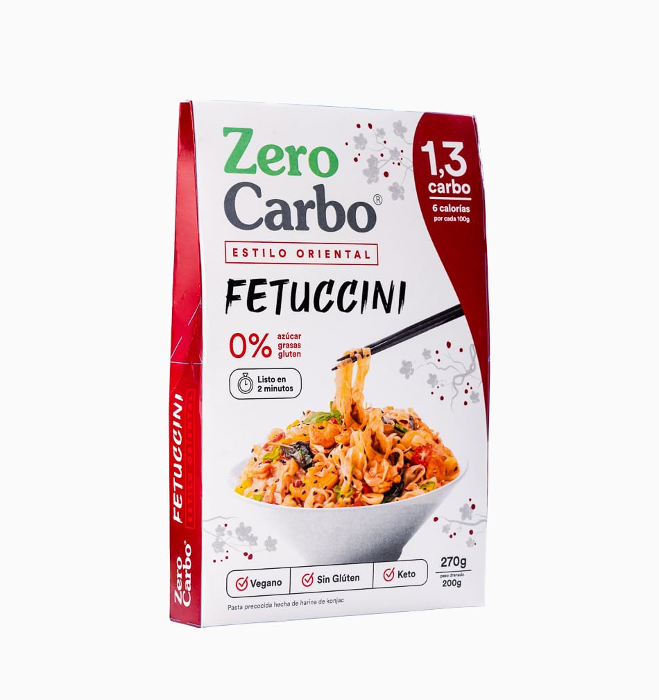 Fetuccini Konjac pasta precocida sin gluten 270g Zero Carbo - Línea ...
